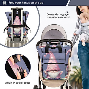 xigua Cute Gnomes Diaper Bag Backpack Multi Function Baby Changing Bags Waterproof Large Capacity Travel Back Pack for Mom Dad