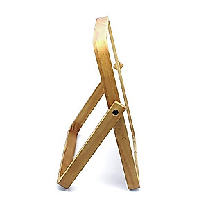 Buwico Rectangle Standing Vanity Makeup Mirror Cosmetic Mirror Table Mirror with Wood Frame and Stand Mirror for Hanging