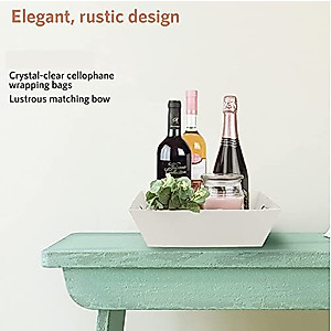 [5PK] Large White Baskets For Gifts Empty To Fill | Bulk White Gift Basket- 10x12” Basket | Christmas, Valentines, Wedding, Easter | Shelf Basket, Organizing | Gift To Impress - Upper Midland Products