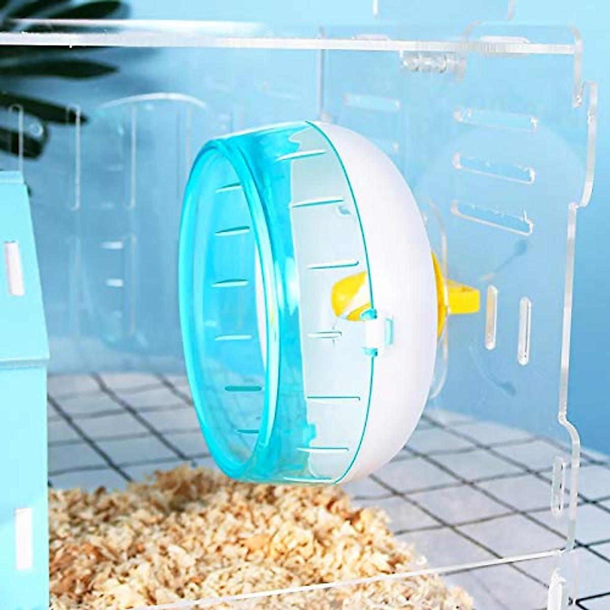 5.5 inch Silent Hamster Exercise Wheels -- Premium PP Material, Quiet Large Spinner Running Wheel for Hamsters Gerbils Mice and Other Small Animals(Blue)