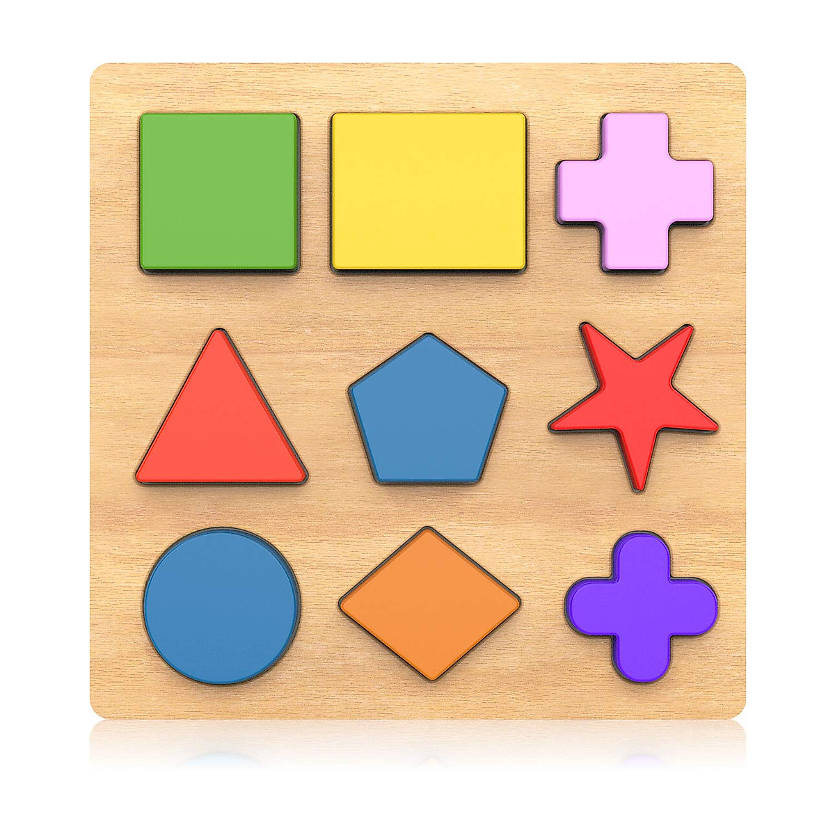 Kimuvin Wooden Number Puzzles, Preschool Educational Learning Board Toys for 3 4 5 Years Old Kids Toddlers