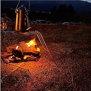 CAMPINGMOON 304 Stainless Steel over fire camp grill 17.56x5.12-inch with Removable Stand Legs and Carrying Bag MTG-TLA