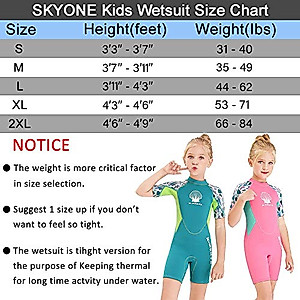 Wetsuit Kids Shorty Neoprene Thermal Diving Swimsuit 2.5MM for Girls Boys Child Teen Youth Toddler, One Piece Children Rash Guard Swimming Suit UV Protection Sunsuit for Surfing (Girl Pink, M)