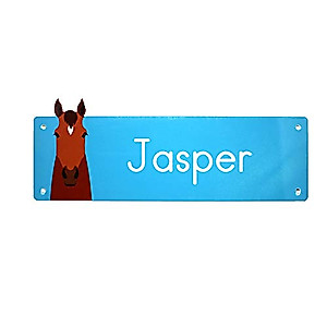 Personalized Steel Horse Stall Stable Barn Name Plate in Color