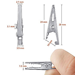 HONGYUTAI (Pack of 100pcs) 28mm Mini Metal Alligator Clip