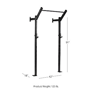 Titan Fitness T-3 Series Space Saving Rack 91 in. Tall 18 in. Deep Wall Mount