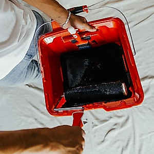 HANDy Paint Products Pro-Go Bucket Paint and Tool Bucket with Brush Holder That Attaches to Most Ladders, 1 Gallon, Red