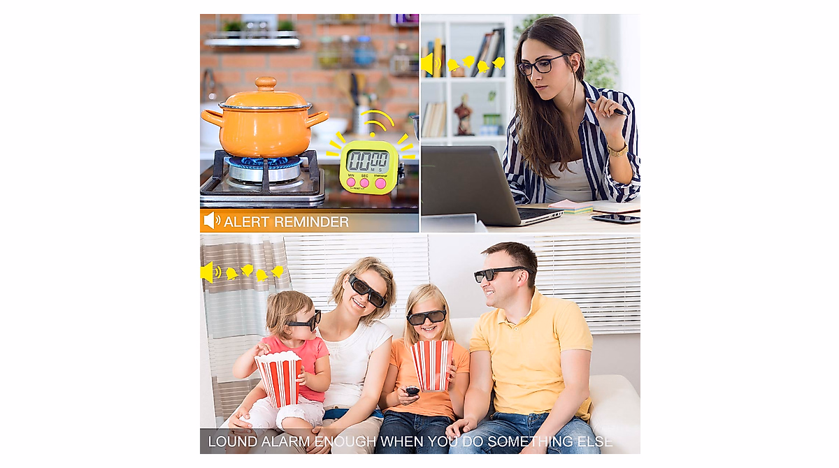 Kitchen Timer Digital Timer for Teachers Kids Cooking with Magnetic ...