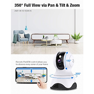 eazieplus Pet Camera, Indoor Security Cam with 2-Way Talk Remote Live View, 2.4GHz WiFi,1080P Night Vision, Motion/Sound Detection, Compatible with Alexa for Home Baby Elder Surveillance