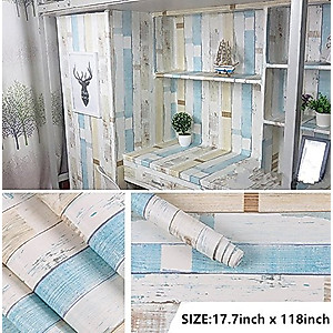 REDODECO Self-Adhesive Wood Grain Adhesive Paper Wood Panel Film Vinyl Shelf Drawer Liner Cabinet Sticker,17.7inch x 100inch