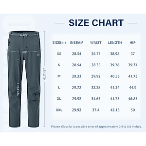 YSENTO Women's Snow Ski Waterproof Fleece Lined Pants Insulated Softshell Hiking Mountain Pants Grey Size XL