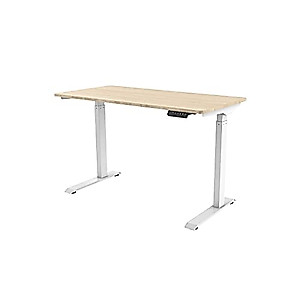 Monoprice Home Office Single Motor (47.2in x 23.6in) Sit-Stand Desk Table-Workstream Collection, White