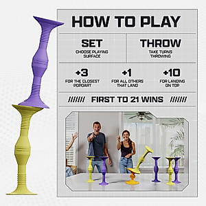 POPDARTS Pro Pack Game Set (Purple and Yellow) - Indoor, Outdoor Suction Cup Throwing Game - Competition with a POP