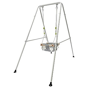 Baby Toddler Swing, Kids Swing with Stand, Backyard Swing Set for Infant, Outdoor Indoor Swing Set with Cotton Cloth Seat