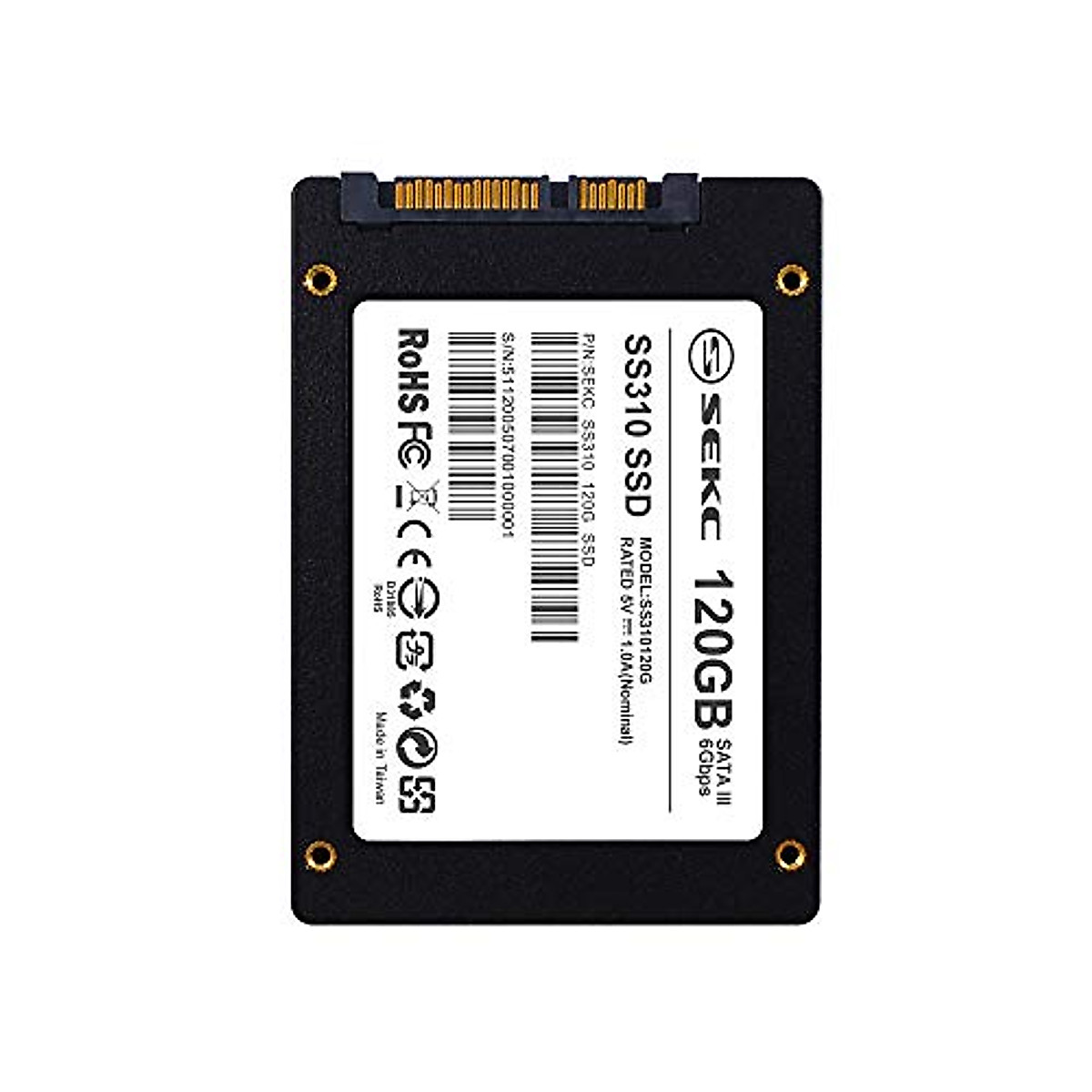 SEKC 120GB SSD SATA III 6 Gb/s, Up to 550/530 MB/s Read/Write Speed, Internal 2.5" 7mm (SS310120G)