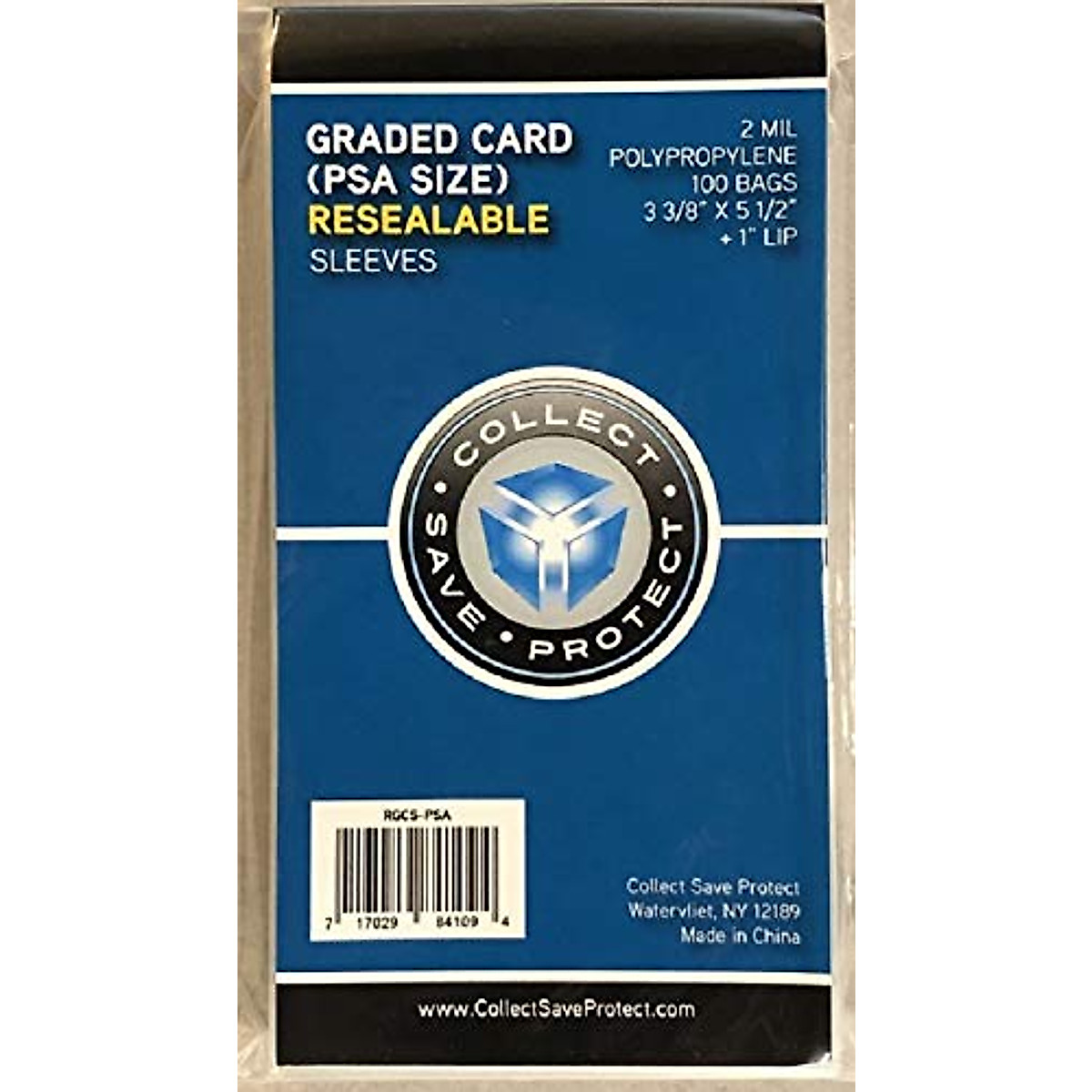 CSP - PSA Sized Graded Card Sleeves Resealable Bag - 2 Mil - 100 Bags PSA Slab / Ultra Pro One Touch Magnetic Holder