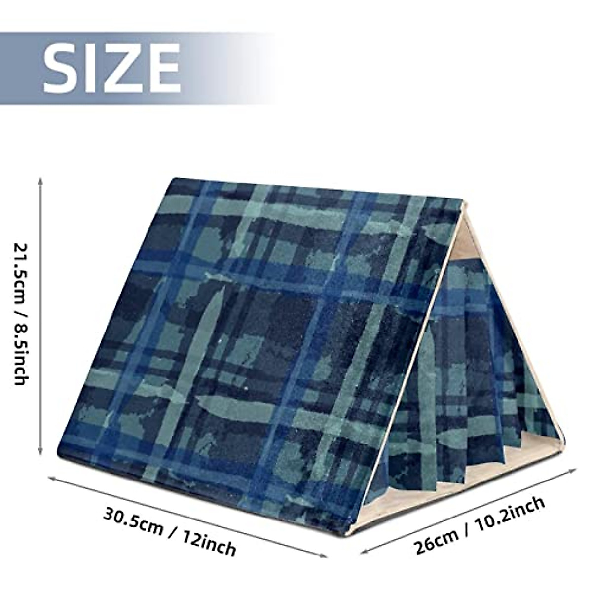 enheng Small Pet Hideout Plaid Texture Hamster House Guinea Pig Playhouse for Dwarf Rabbits Hedgehogs Chinchillas