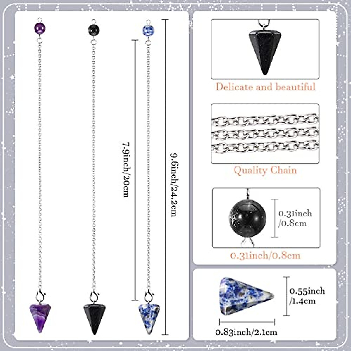 Queekay 3 Pieces Small Crystal Shelf Display Black Butterfly Crystal Shelf Magical Boho Hand Moon and Stars Shelf Witch Stuff Wooden Moon Phases Crystal Holder Stand with 3 Pieces Crystals Stone