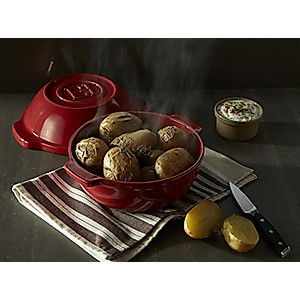 Emile Henry Ceramic Bread/Potato Cooker | Burgundy