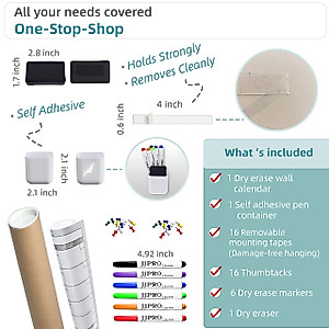 Large Dry Erase Wall Calendar - 60“ x 38" Undated Blank Yearly Planner - Giant Whiteboard 12 Month Poster - Premium Laminated Calendar for Classroom, Office, Project & Family Schedule