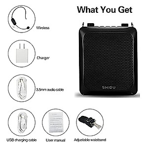 Wireless Voice Amplifier Bluetooth, Microphone Amplifier Wireless 25 Watt Sound System Portable with Mic, 2000mAh Rechargeable Lithium Battery for Teachers/Tour Guide S28