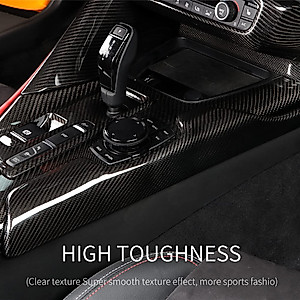 JSWAN Real Carbon Fiber Center Consoles Gear Shift Frame Side Cover Fit for Toyota Supra GR A90 MK5 Gear Shift Panel Trim Sticker Central Control Dashboard Cover