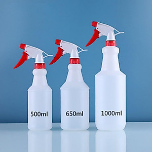 Empty Spray Bottles, Water Spray Bottles for Cleaning, 500-1000ml Refillable Sprayer Bottles, Hand Trigger Empty Spray Bottles for Gardening and Home Cleaning (red 500ml)