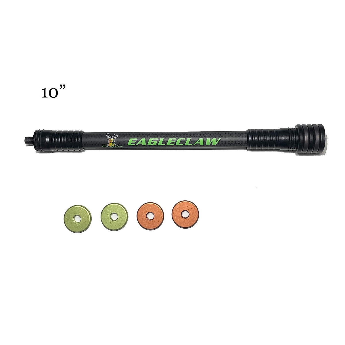 DH Eagleclaw Bow Stabilizer for Hunting and 3D Range Shooting, High Modulus Carbon, Light Weighted (w/Quick Disconnect Mounting kit 12+10in)