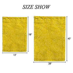 My Little Nest Seasonal Garden Flag Easter Yellow Cute Eggs Vertical Garden Flags Double Sided for Home Farmhouse Yard Holiday Flag Outdoor Decoration Banner 12"x18"
