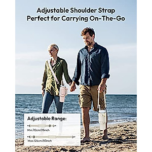 BILTRTE Water Bottle Carrier Bag Compatible with Stanley 40oz Tumbler with Handle, Water Bottle Holder with Adjustable Shoulder Strap for Hiking Travelling Camping (Cream, 40oz)