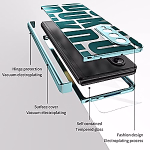 Compatible with Samsung Z Fold4 Phone Case with Built-in Screen Protector | Hinge Protection | Full Body Ultra-Thin Anti-Scratches Shockproof Protective Cover for Samsung Galaxy Z Fold 4 5G, Green