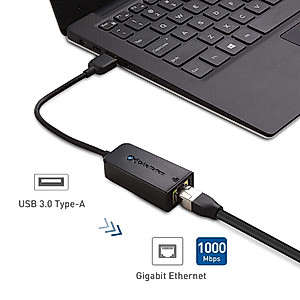 Cable Matters USB to Ethernet Adapter (USB 3.0 to Ethernet) Supporting 10/100/1000 Mbps Ethernet Network in Black & Snagless Cat6 Ethernet Cable