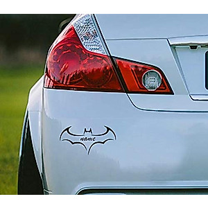 Custom Bat Wall Decal Quote - Name Customized Personalized Superhero Nursery Decor Kids Room car Bumper Laptop Window Decal Vinyl Decal