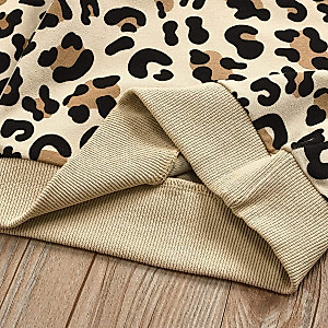 BOEBNOZCV Toddler Baby Girls Boy Leopard Print Sweater Long Sleeve Pullover Tops Blouse Sweatshirt Autumn Clothes (Leopard,5-6T)