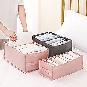 Pants Organizer， Clothes Organizer with Foldable and Washable Clothes Organizer for Folded Clothes for Pants Jeans and Sweater, 2 x 7 Grids