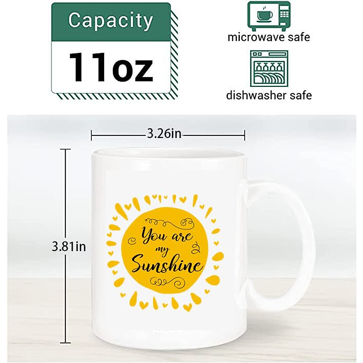 I Love You Mug, You Are My Sunshine Mug, Romantic Coffee Mug, Best Valentine Gift for Her, I Love You Gift for Her, Valentine Gift for Couples, White 11oz