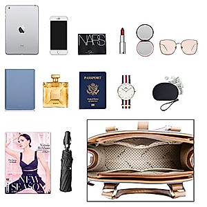 KKXIU Elegant Women Handbag Satchel Purses Vegan Leather Top Handle Shoulder Tote Work Bag (Grey)