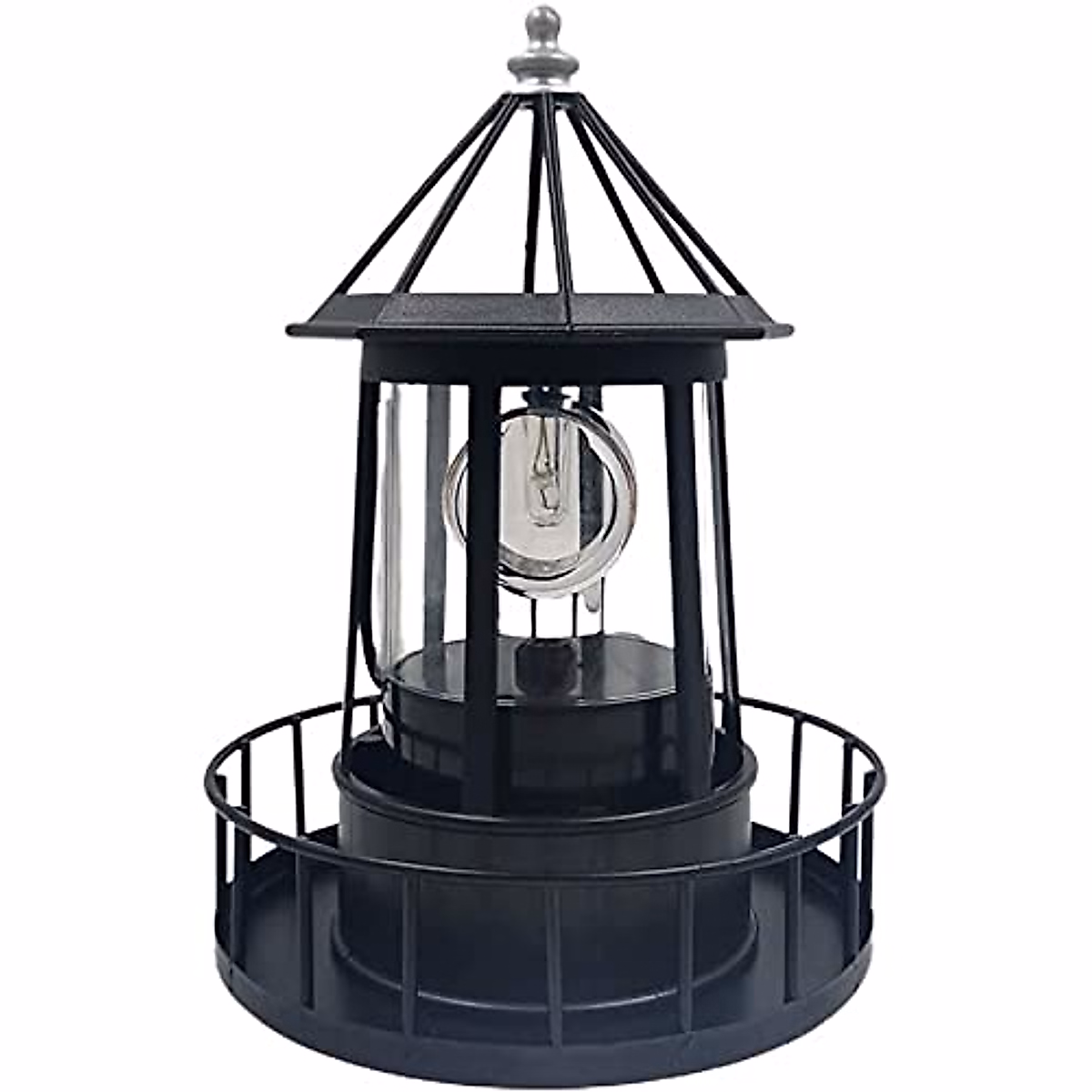 HAKUNA LED Solar Powered Lighthouse, 360 Degree Rotating Lamp Courtyard Decoration IP65 Waterproof Durable Rotatable Outdoor Solar Light Lamp Hanging for Home Garden Yard Décor