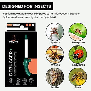 Rechargeable Spider Catcher Strong Suction Blows Insects Back Out Long Handle Vacuum Humane Bug Catcher LED Light Insect Hoover Bees Moths for Home