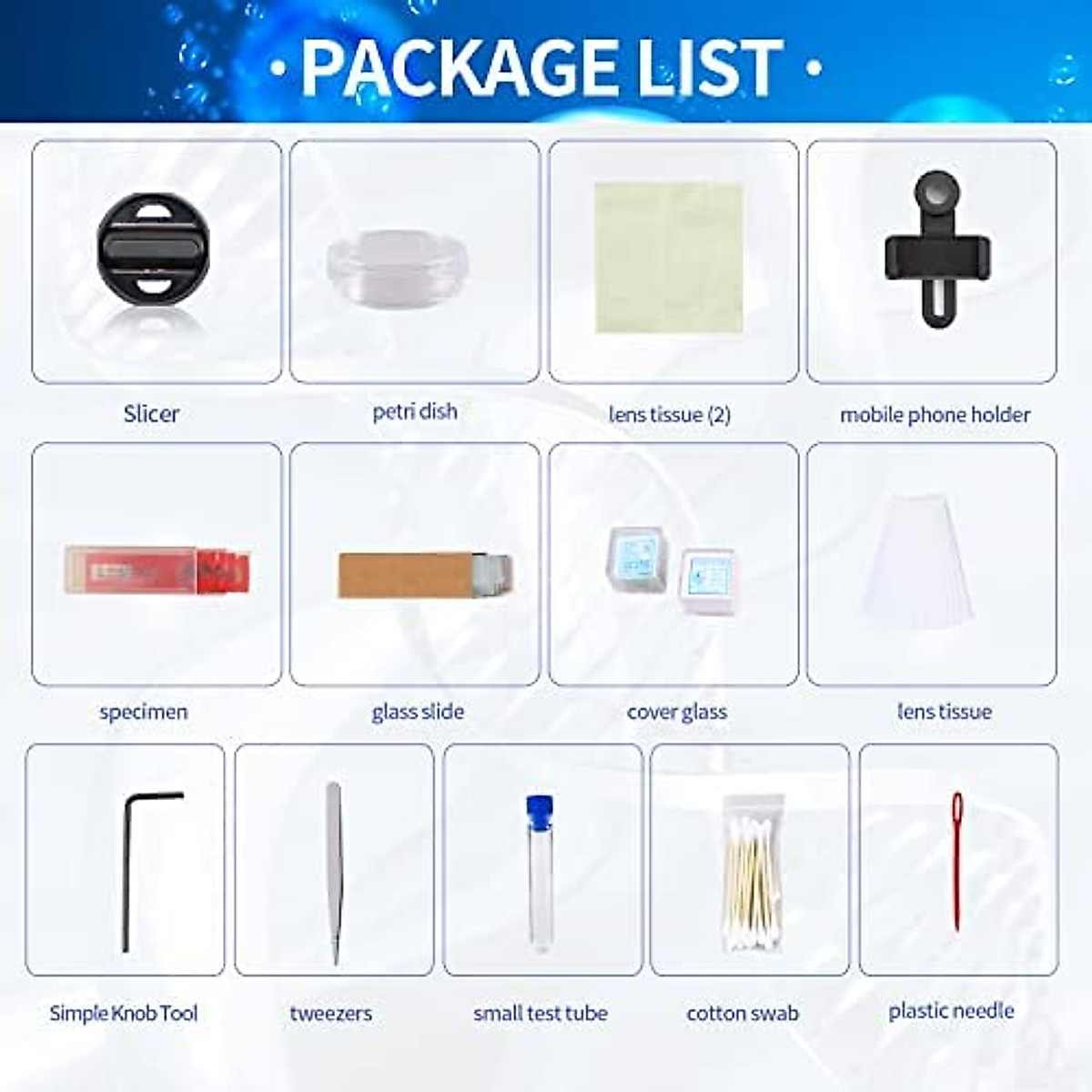 Compound Monocular Microscope Kids Adults - 40X-2000X Monocular Microscope for Kids Adults Students with Storage Bag, Metal Eyepiece, Slides (2022