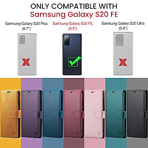 FLIPALM for Samsung Galaxy S20 FE 5G Wallet Case with RFID Blocking Credit Card Holder, PU Leather Folio Flip Kickstand Protective Shockproof Cover Women Men for Samsung S20 FE 6.5" Phone case(Black)