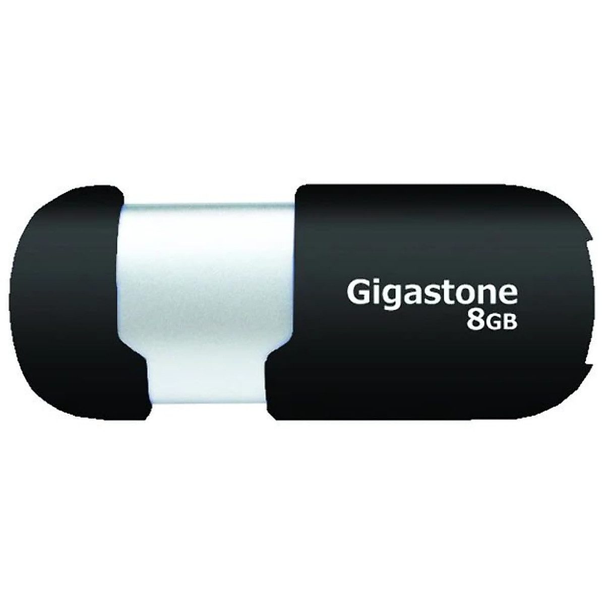 Gigastone GS-Z08GCNBL-R 8GB Classic Cap Less USB 2.0 Flash Drive, Black/Silver