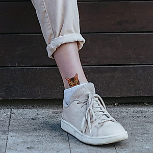 WIRESTER Temporary Tattoo Stickers for Girls Boys Kids Adults, Fake Tattoos on Face Hand Neck Wrist Party Favor Body Art, Tattoo Sheet 6 x 7.87 inch - Cat Designs (Tuxedo, Tabby Kitten, Ragdoll Cat)