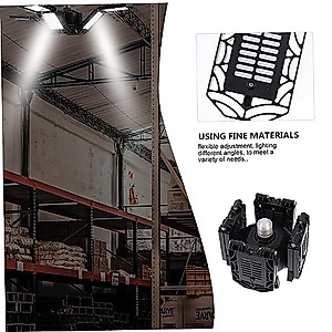 Gadpiparty 1pc Eight Leaf Garage Lights Factory Light Lamp Utility Shop Light Garage Light Fixtures Lamp for Industrial Foldable Ceiling Light Deformable Light Ceiling Light Black
