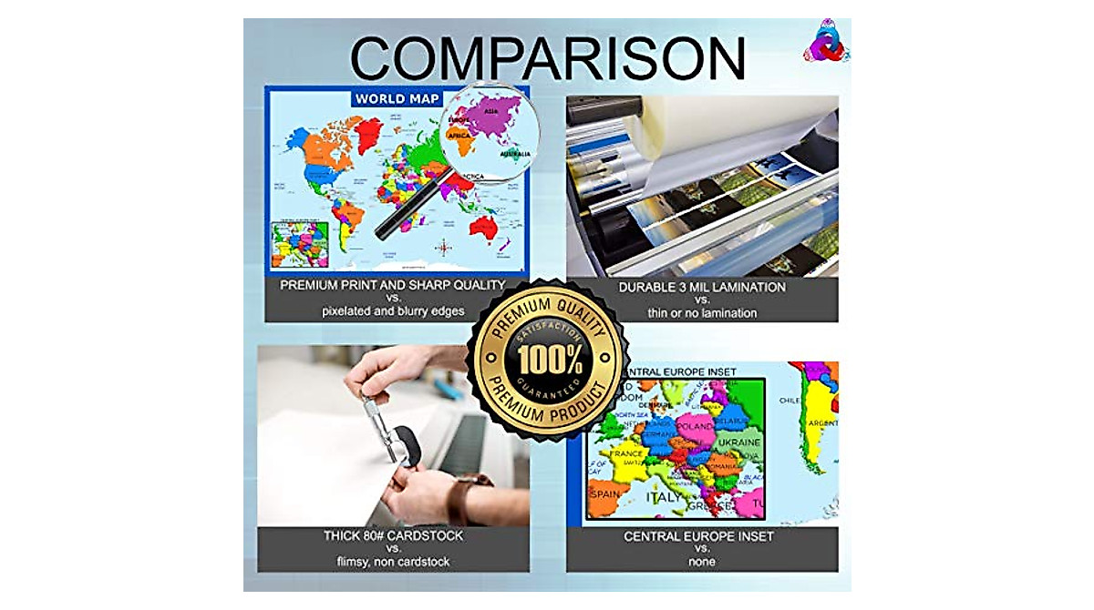 Engaging 3D World Map Poster for Classrooms & Kids