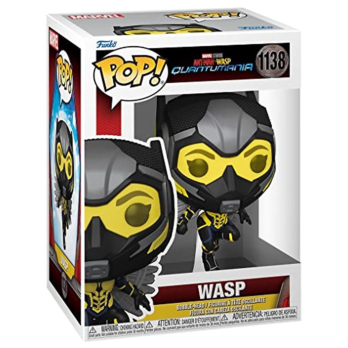 POP Marvel: Ant-Man and The Wasp: Quantumania - Wasp Funko Vinyl Figure (Bundled with Compatible Box Protector Case), Multicolor, 3.75 inches