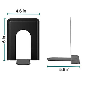 Mr. Pen- Book Ends, Black, 4 Pack, Heavy Duty Metal Bookends for Shelves, Book Holders for Shelves, Book Stoppers, Book Holders, Book Ends for Office, Metal Bookends, Book Ends to Hold Books.