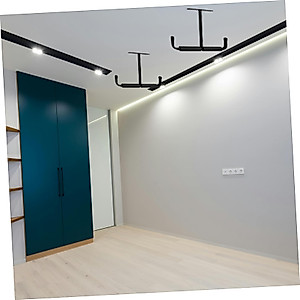 TOGEVAL Hook Display Stand Wall Hanging Display Shelf Storage Shelves Storage Rack Fishing Rods T-shaped Ceiling Rack Garage Organizer Double Sided Hooks Rod Holder Black Stainless Steel