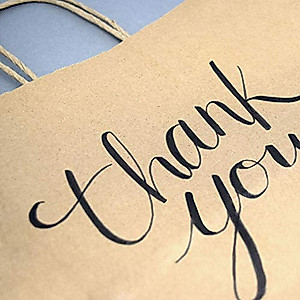 Brown Paper Bags with Handles - 10x5x13 50 Pack Medium Kraft Brown Bags with Handles for Gift Wrap, Wedding Favor Bags & Party Goodie Bags, Small Business, Retail, Boutique & Shopping Use, in Bulk