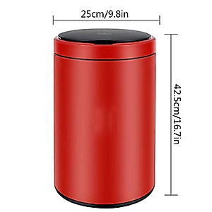 LXXSH Waterproof Smart Trash Can 12L Induction Household Trash Can with Lid Simple Automatic Trash Can for Kitchen Living Room Bedroom Bathroom (Size : Yellow)